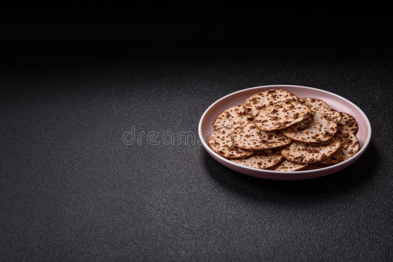 Matzah Wheat Bread for the Jewish Holiday of Passover. Kosher Matzo ...