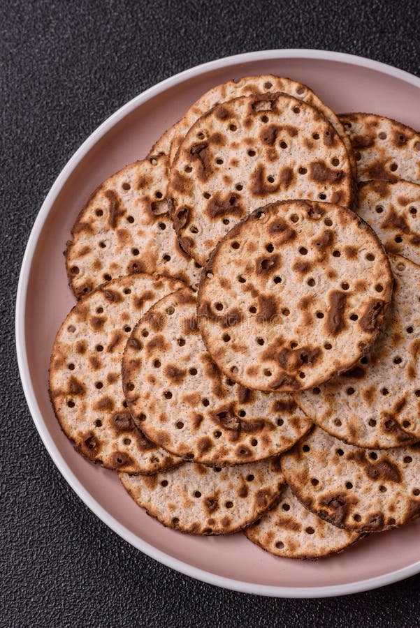 Matzah Wheat Bread for the Jewish Holiday of Passover. Kosher Matzo ...