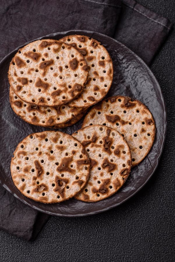 Matzah Wheat Bread for the Jewish Holiday of Passover. Kosher Matzo ...