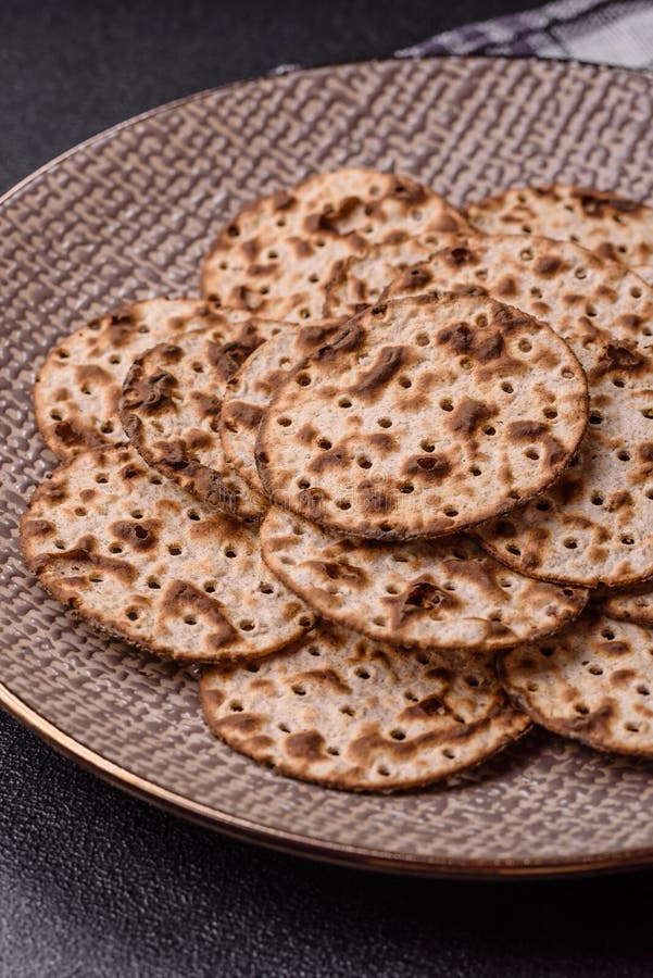 Matzah Wheat Bread for the Jewish Holiday of Passover. Kosher Matzo ...