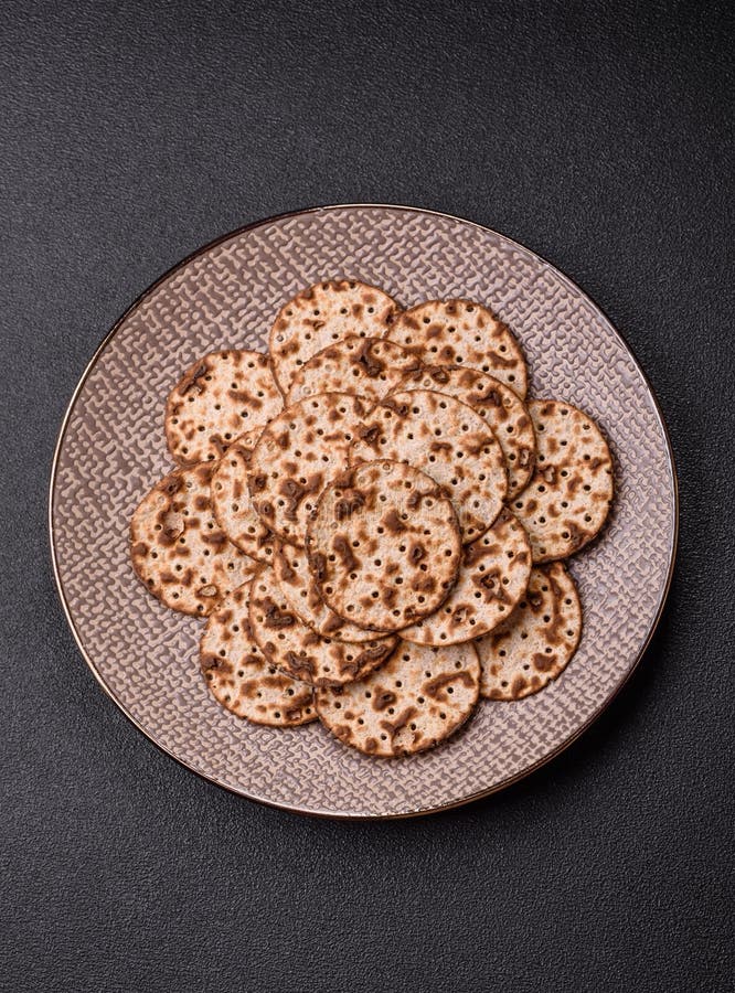 Matzah Wheat Bread for the Jewish Holiday of Passover. Kosher Matzo ...