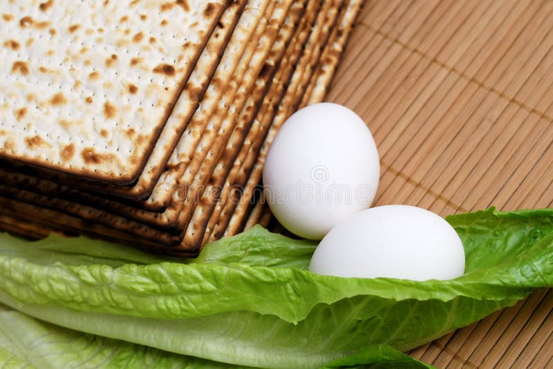 Matzot, eggs and lettuce stock image. Image of passover - 14170769