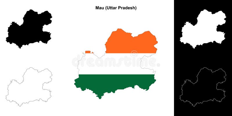 Mau outline map stock vector. Illustration of districts - 368886941