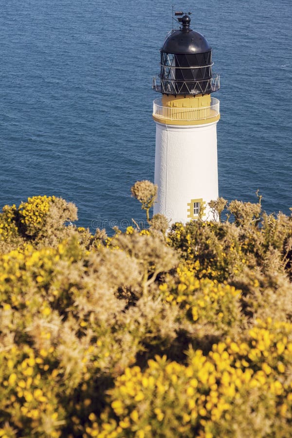 Maughold Head Lighthouse on the Isle of Man Stock Photo - Image of blue ...