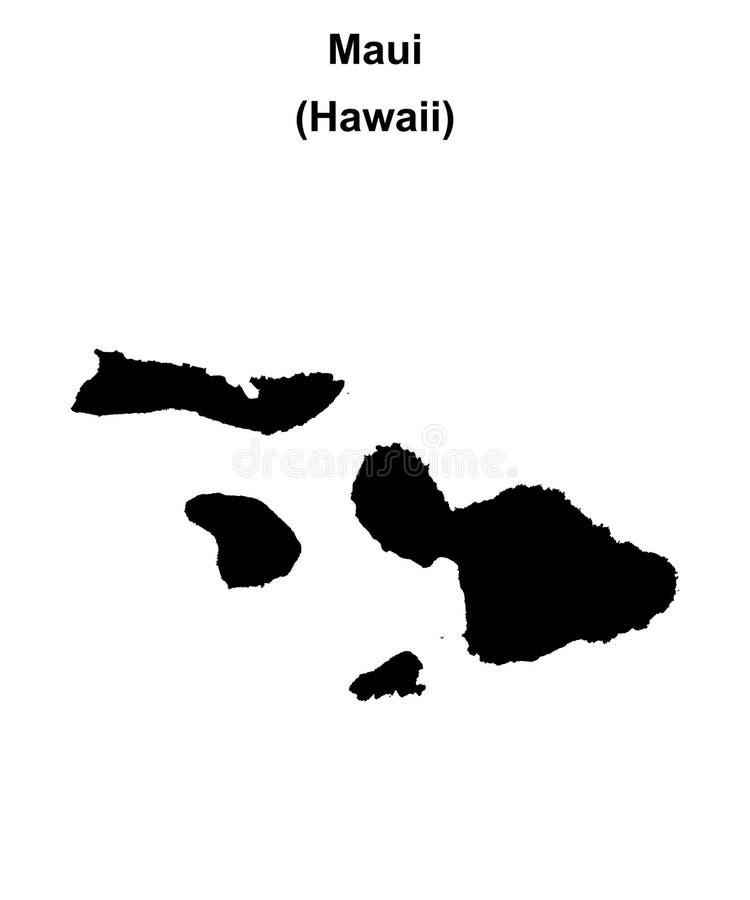 Maui outline map stock illustration. Illustration of maui - 360775213