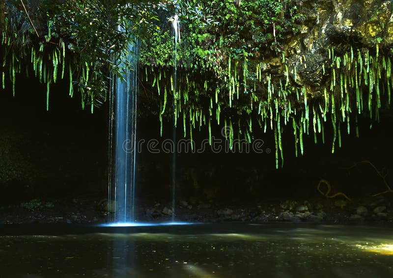 Maui Falls a stock photo. Image of grotto, space, peaceful - 3166796