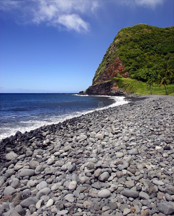 Maui-Insel Pebble Beach, Hawaii Stockfoto - Bild von ufer, damm: 283390
