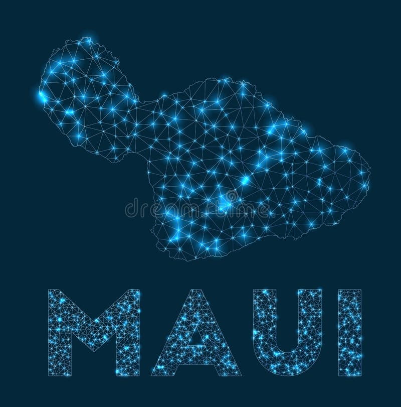 Maui network map. stock vector. Illustration of computing - 176041000