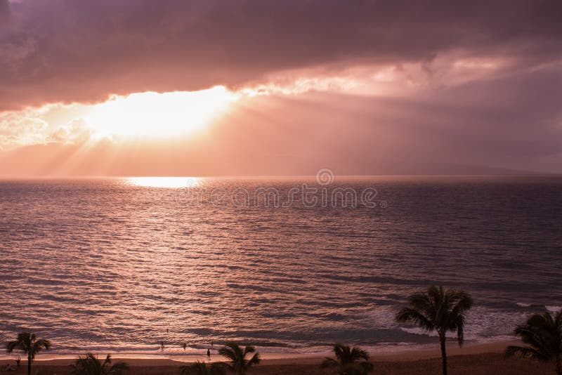 Maui Sunset stock photo. Image of pacific, island, clouds - 89924434