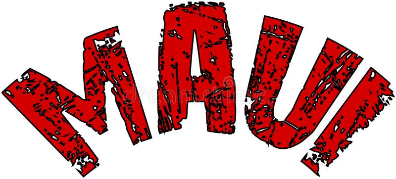 Maui-Textzeichenillustration Vektor Abbildung - Illustration von ...