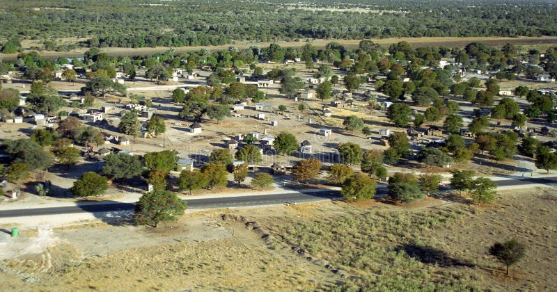 Maun from the Air, Botswana Stock Image - Image of tradition, aerial ...