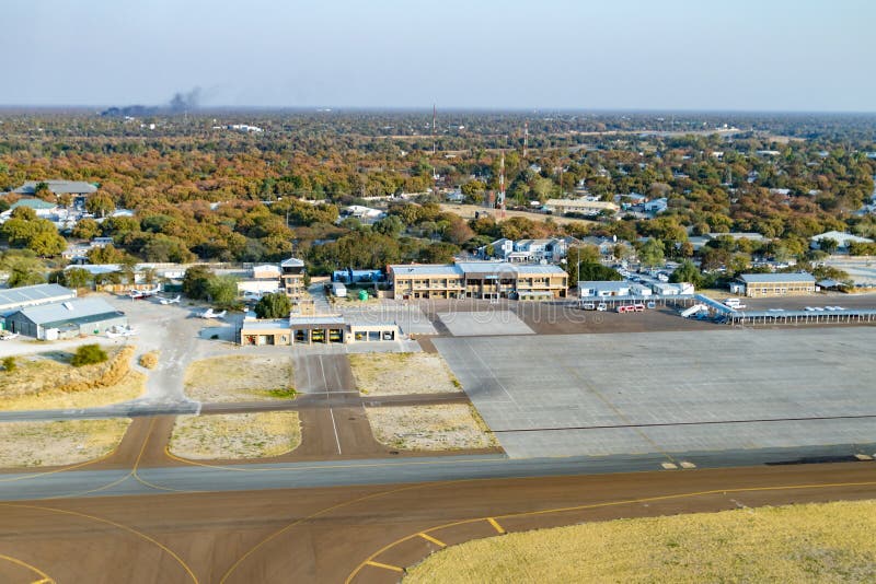 Maun Airport from Above in Botswana, Africa Stock Photo - Image of ...