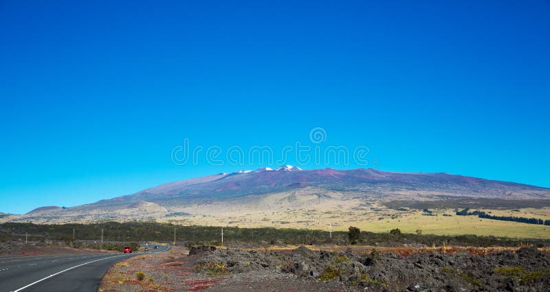 Mauna Kea from Mauna Loa. stock image. Image of outdoors - 12763663
