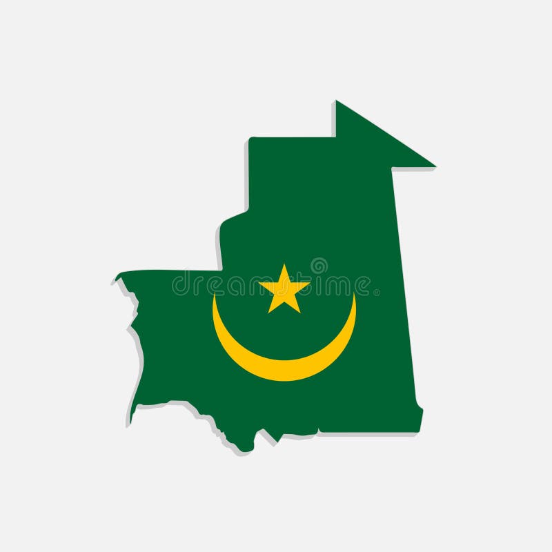 Mauritania flag map stock vector. Illustration of graphic - 279326927