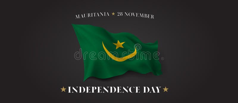 Mauritania Independence Day Vector Banner Greeting Card Stock Vector