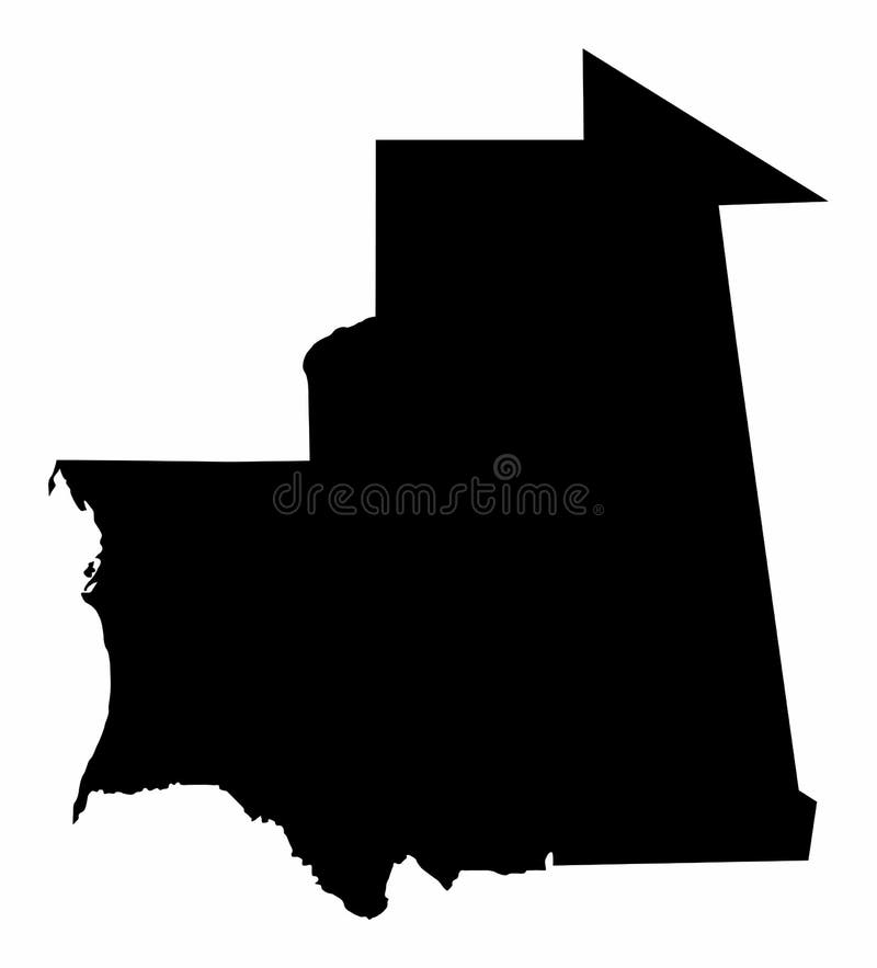 Mauritania Map Silhouette Stock Vector Illustration Of Territory