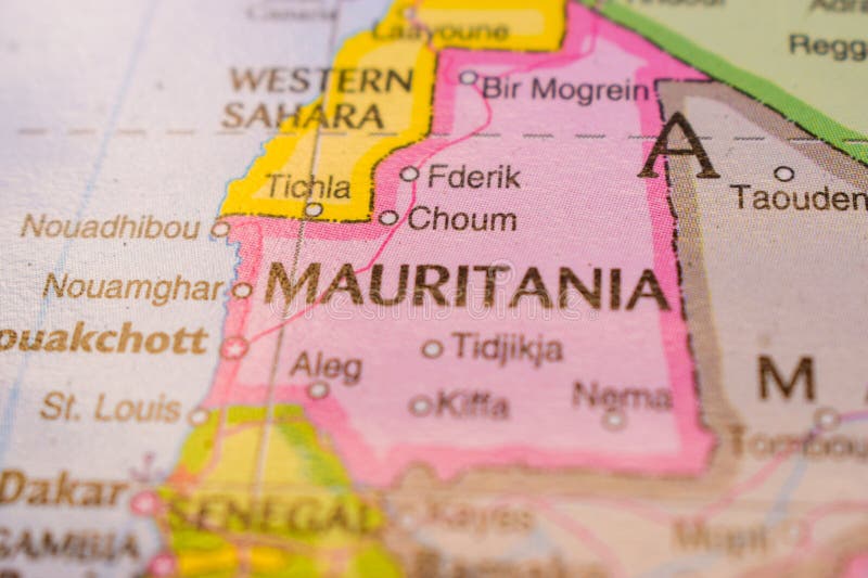 Mauritania on the World Map-Geo Political Map Stock Image - Image of ...