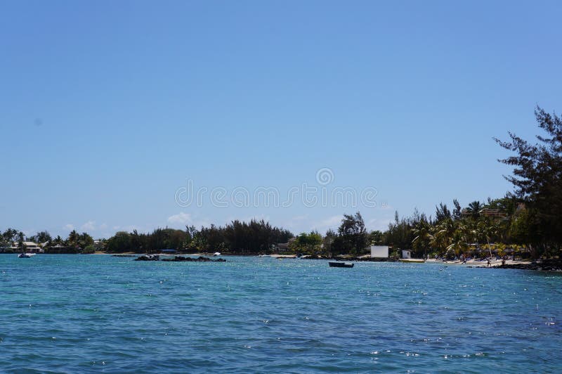 Mauritius beach panorama stock photo. Image of resort - 35194346