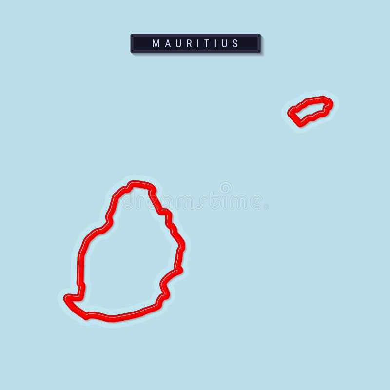 Mauritius Bold Outline Map. Vector Illustration Stock Vector ...