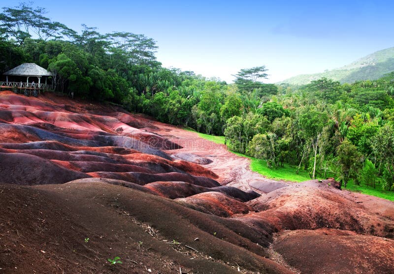 Mauritius.Chamarel-seven-color Lands. Stock Image - Image of geology ...
