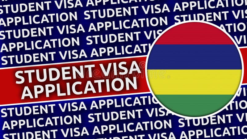 Mauritius Circular Flag with Visitor Visa Application Titles Stock ...