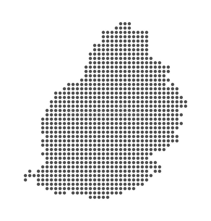 Mauritius - Dotted Map. Map Formed by Dots Stock Illustration ...