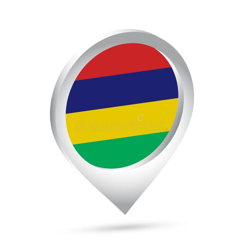 Mauritius flag 3d pin icon stock vector. Illustration of pinpoint ...