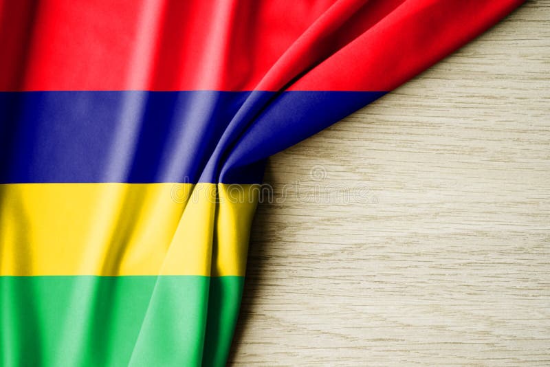 Mauritius Flag. Fabric Pattern Flag of Mauritius. 3d Illustration Stock ...