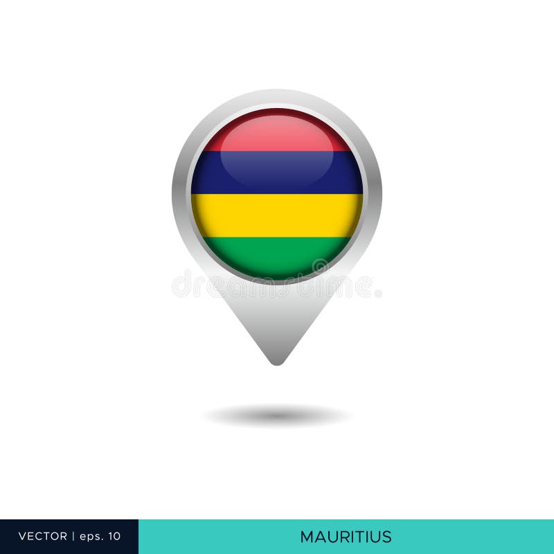 Mauritius Flag Map Pin Vector Design Template. Stock Vector ...