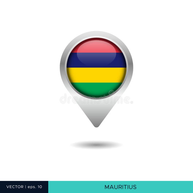 Mauritius Flag Map Pin Vector Design Template. Stock Vector ...