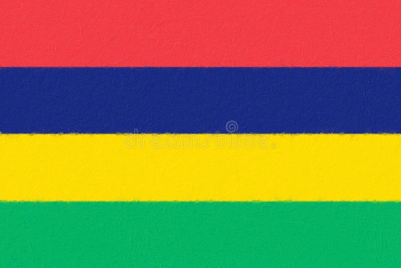 Mauritius Flag Painted with Paint on a Concrete Wall Stock Illustration ...