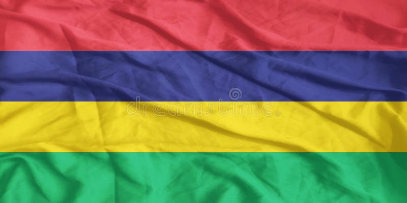 Mauritius Flag Waving Close Up Stock Photo - Image of textile, nation ...