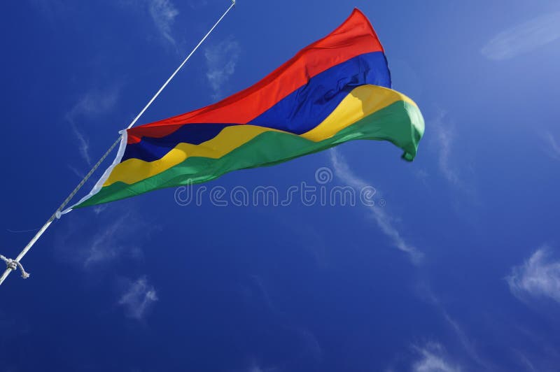Mauritius-Flagge stockbild. Bild von himmel, meer, bambus - 44657285