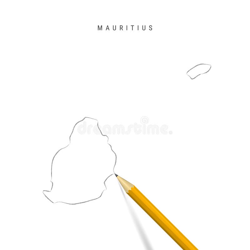 Mauritius Vector Map Isolated on White Background. High-Detailed Black ...