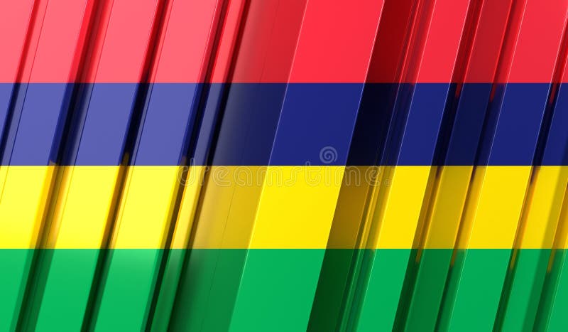 Mauritius - Geometrical Flag with Stripes Stock Illustration ...