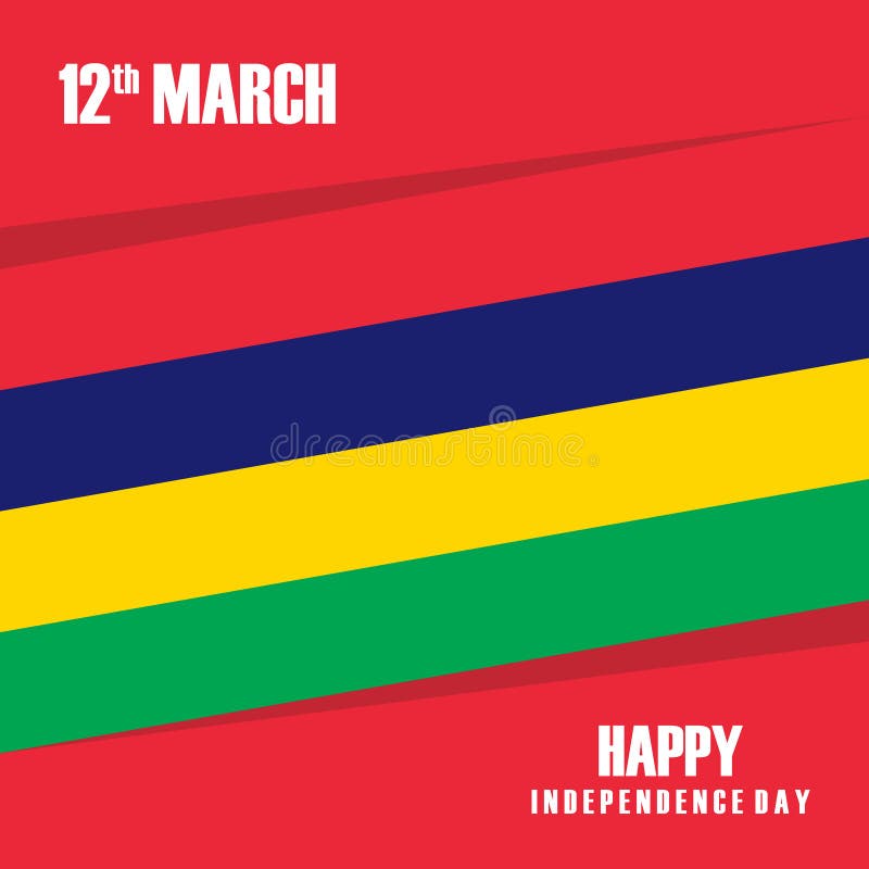 Mauritius Happy Independence Day Celebration Card. Stock Vector ...