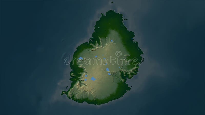 Mauritius Highlighted. Physical Stock Illustration - Illustration of ...