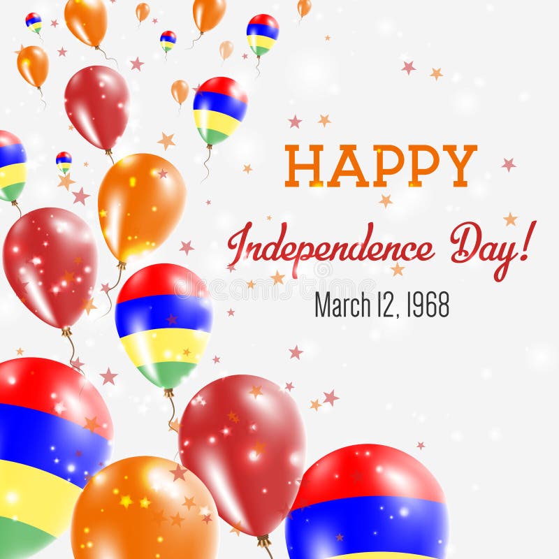 Mauritius Independence Day Greeting Card Vektor Illustrationer ...