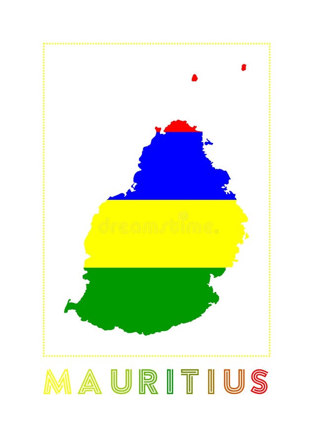 Mauritius Logo. Map of Mauritius with Island Name. Stock Vector ...