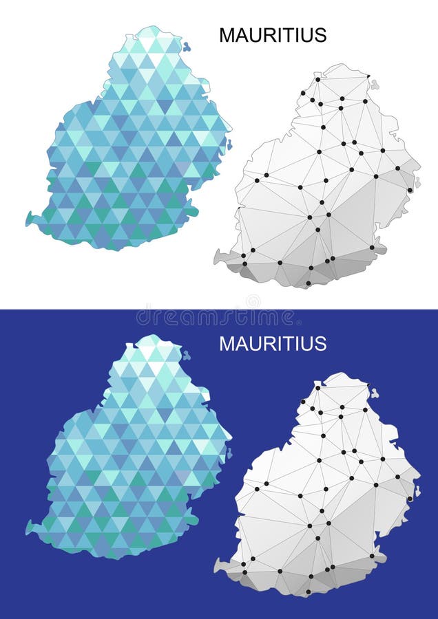 Mauritius Map in Geometric Polygonal Style. Abstract Gems Triangle ...