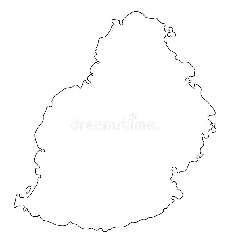 Black Outline Of Mauritius Map Stock Vector - Illustration of borders ...