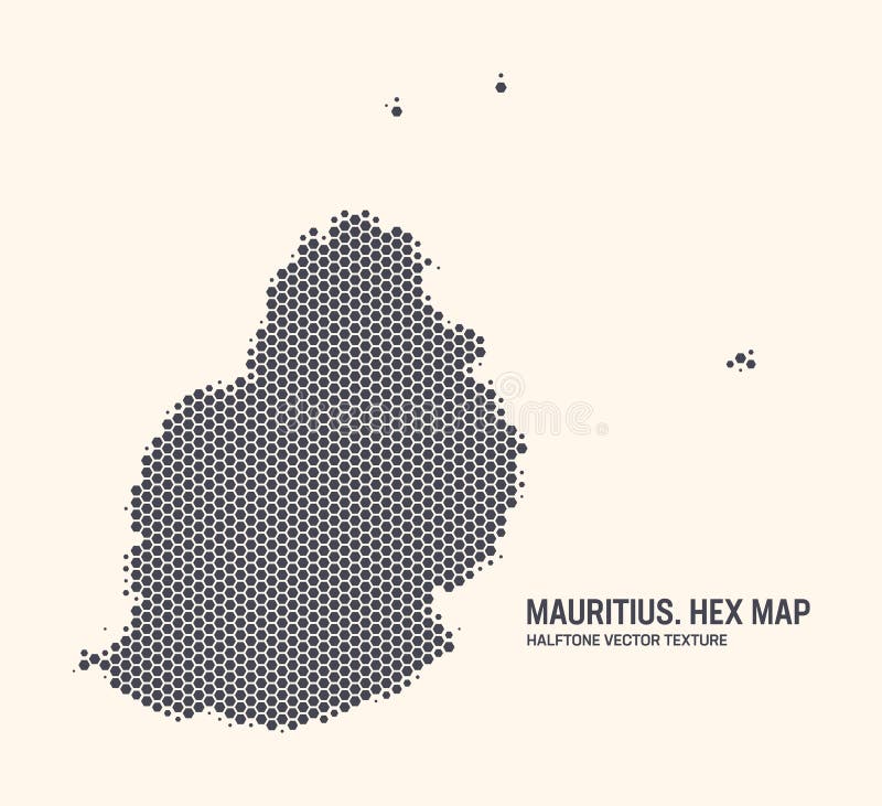Mauritius Map Vector Hexagonal Half Tone Pattern Isolated on Light ...