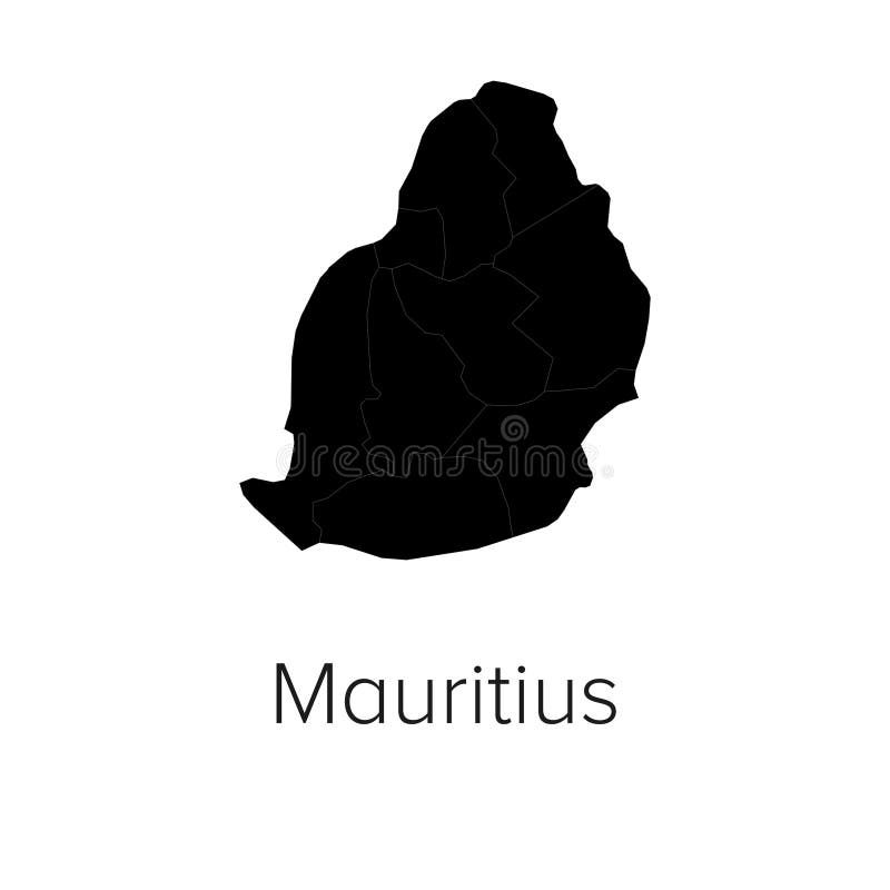 Mauritius Map Vector Illustration - Silhouette, Outline, Mauritius ...