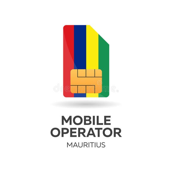 Mauritius Mobile Operator. SIM Card with Flag. Vector Illustration ...
