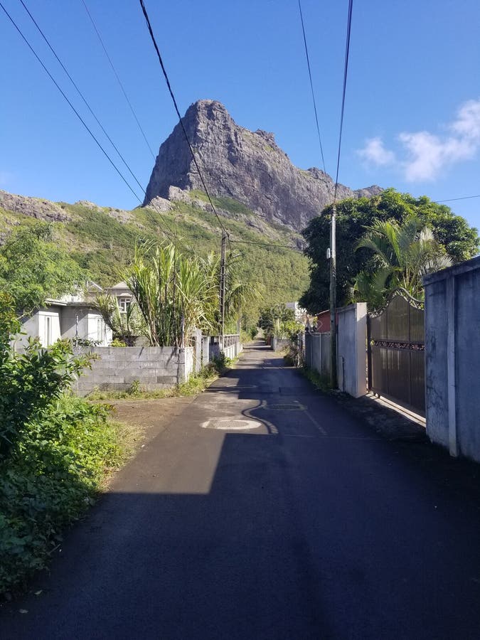 Mauritius Mountain Kovil Greenery Stock Photo - Image of waterway, blue ...
