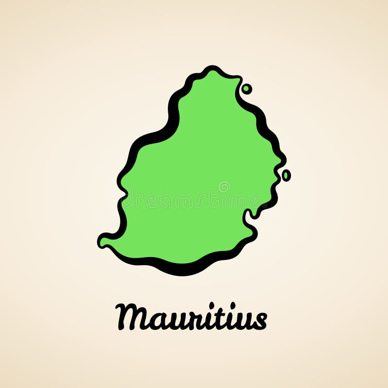 Mauritius Outline Isolated Map Stock Illustration - Illustration of ...