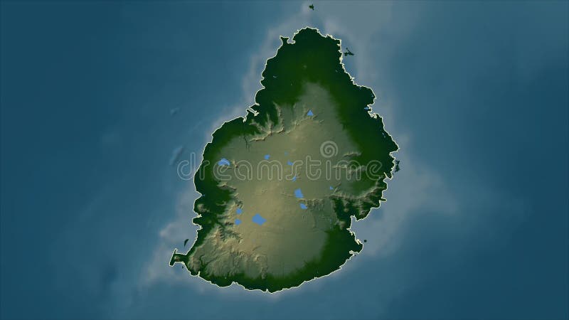 Mauritius Outlined. Physical Stock Illustration - Illustration of ...