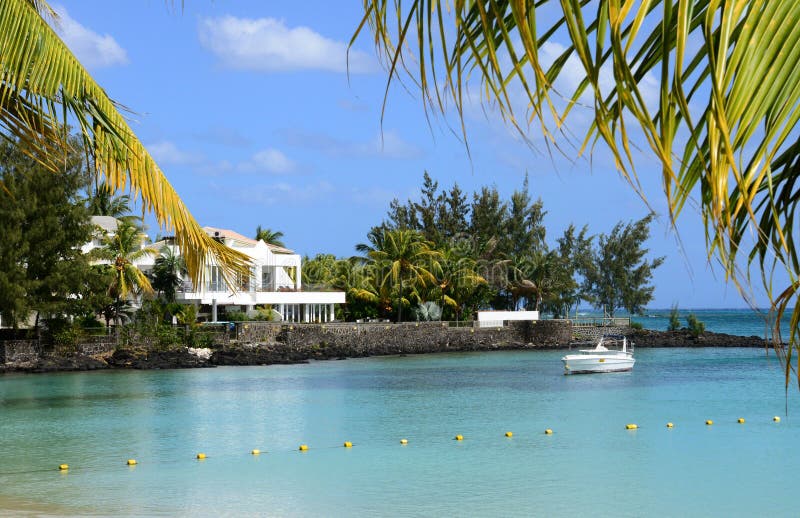 Sunset Panoramic View at Pereybere Beach - Mauritius Stock Image ...