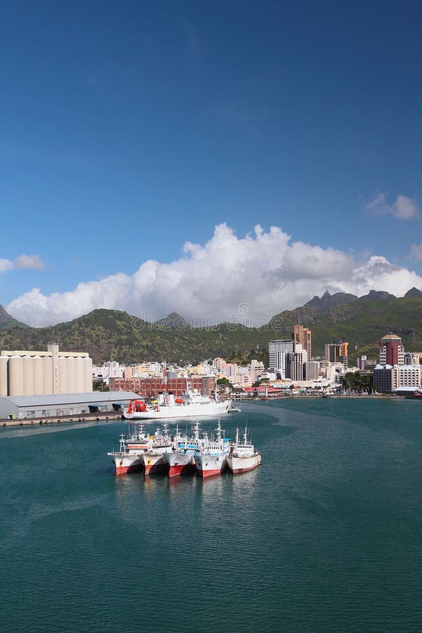 Mauritius, Port Louis, Seaport Water Area Stock Image - Image of type ...