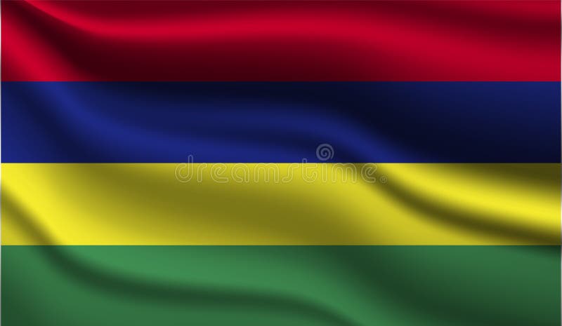 Mauritius Flag with Hand Design Stock Vector - Illustration of graphic ...